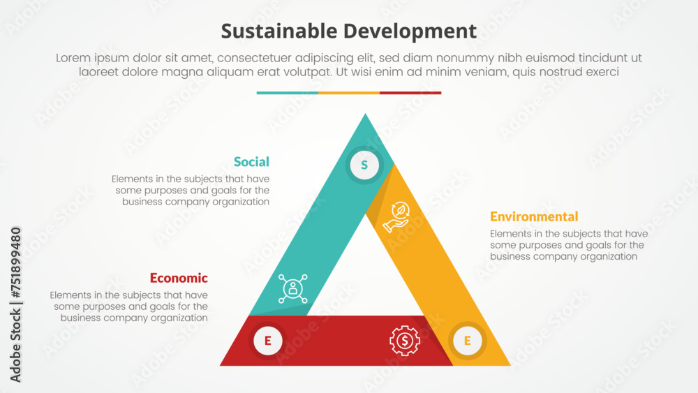 Vetor de SEE sustainable development infographic concept for slide ...