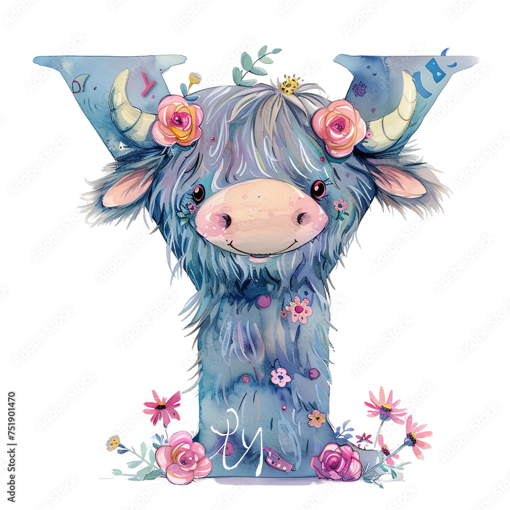 Cute Animal Alphabet Y Sublimation Clipart,Animal Alphabet Y PNG ...