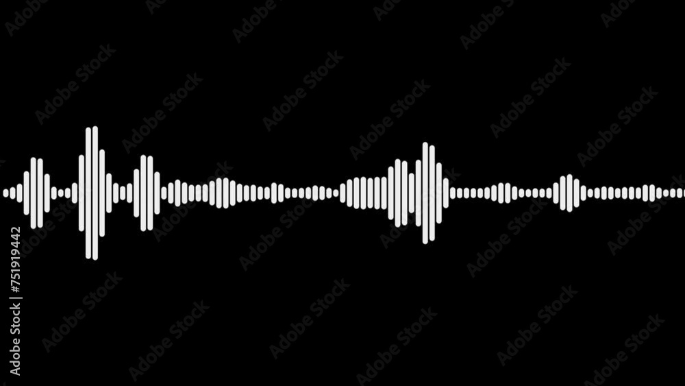 Animated white equalizer voice Isolated on transparent background ...