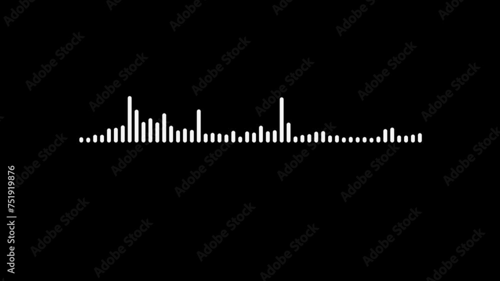Animated white equalizer voice Isolated on transparent background. equalizer voice animation ...