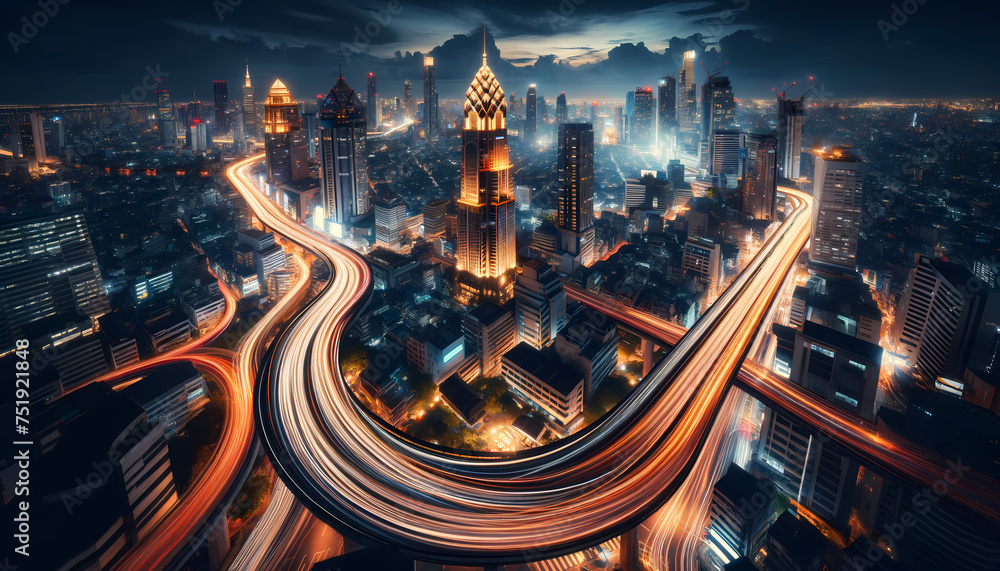 From a unique viewpoint, this long exposure captures the city's kinetic ...