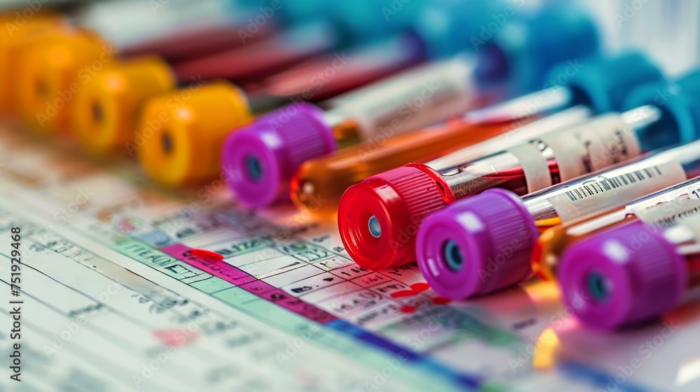 In-depth view of a medical laboratory with vials and samples for ...