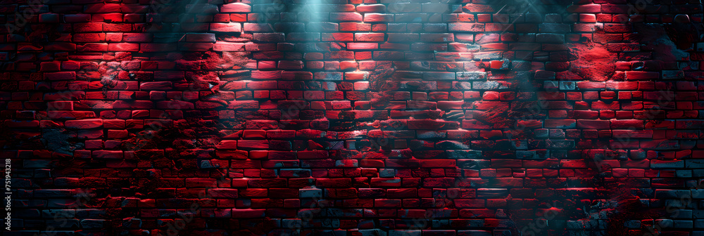 Red brick wall background with spotlights, Neat brick wall background ...