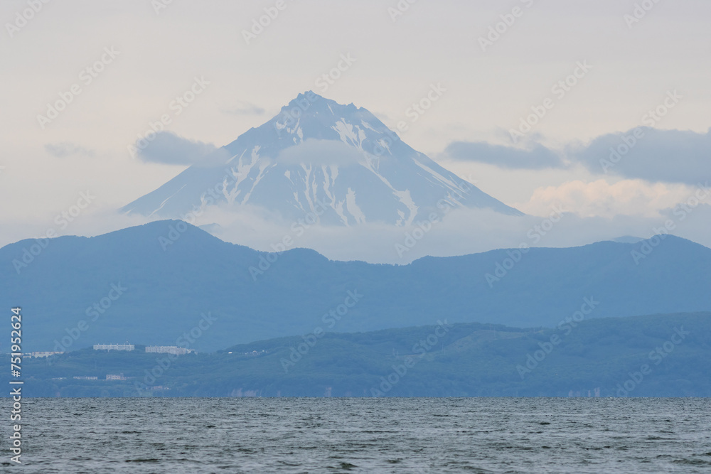 View of Avacha Bay and Vilyuchinsky Volcano (Vilyuchinskaya Sopka ...