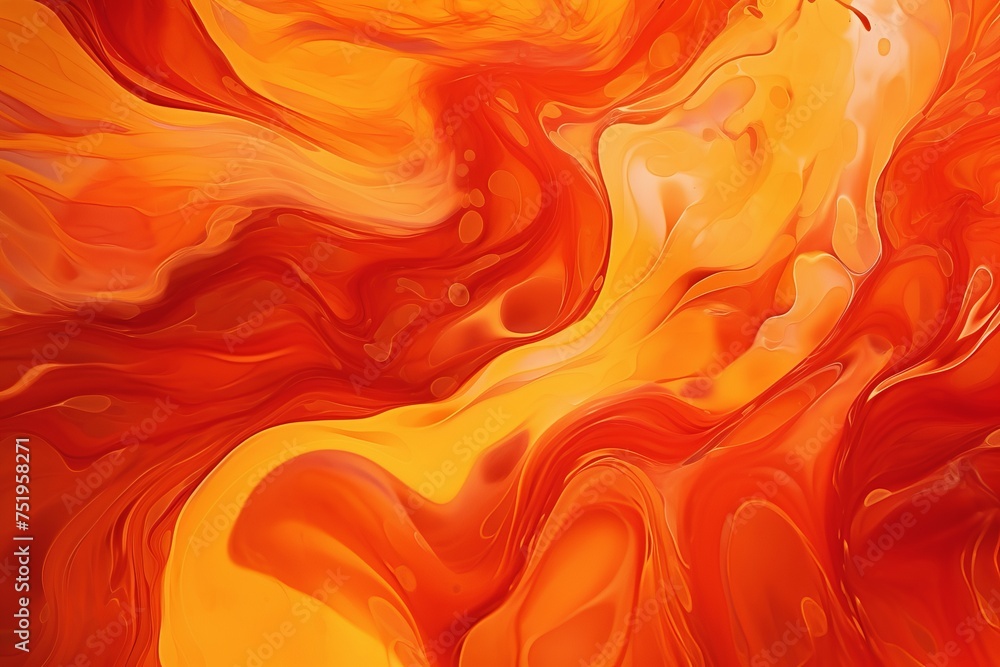 Liquid Color Waves Resembling Molten Lava, with Fiery Hues Blending ...