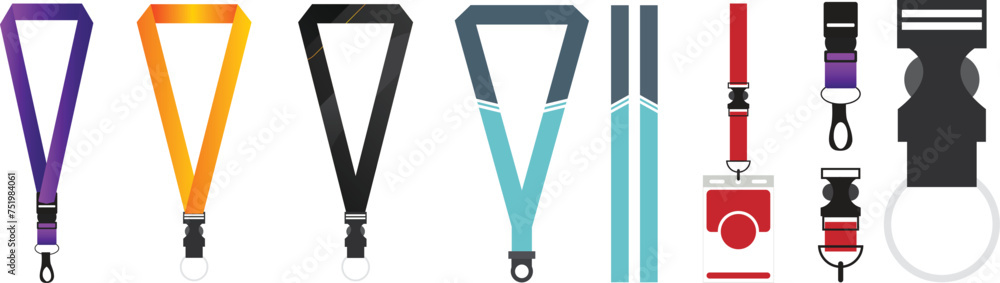 Lanyard design vector illustration available in different colours ...