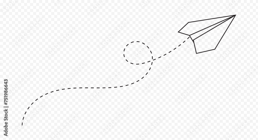 Paper plane with dotted line, Origami paper airplane, Travel symbol ...