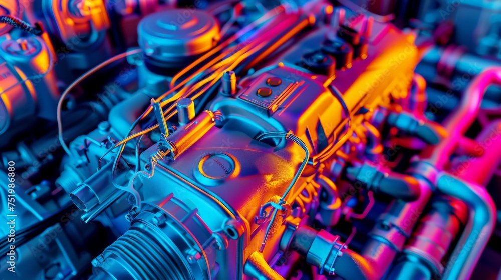Close-up of a thermal camera image showing heat distribution in an ...