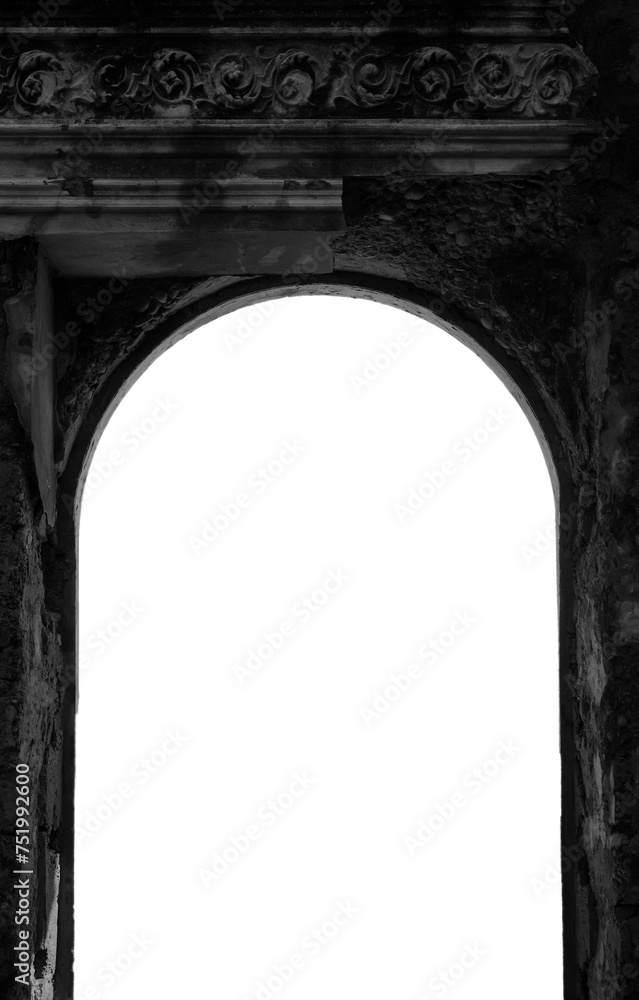 Gothic arches on blue sky background. Elements of architecture, ancient ...