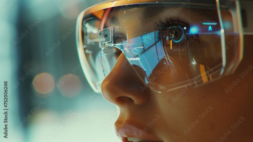 vr head mounted display vr glasses ai technology, future cyberpunk ...