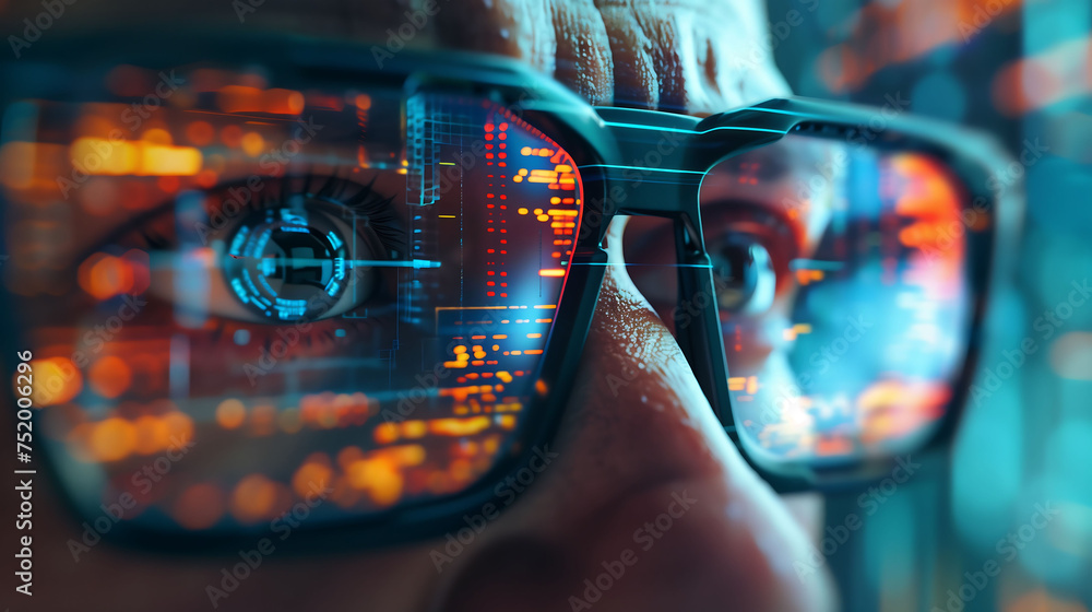 vr head mounted display vr glasses ai technology, future cyberpunk hacking technology ...