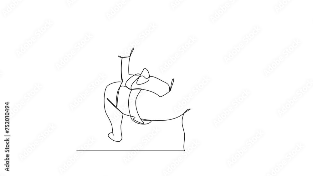 Animated self drawing of Sumo player video illustration. Sumo player ...