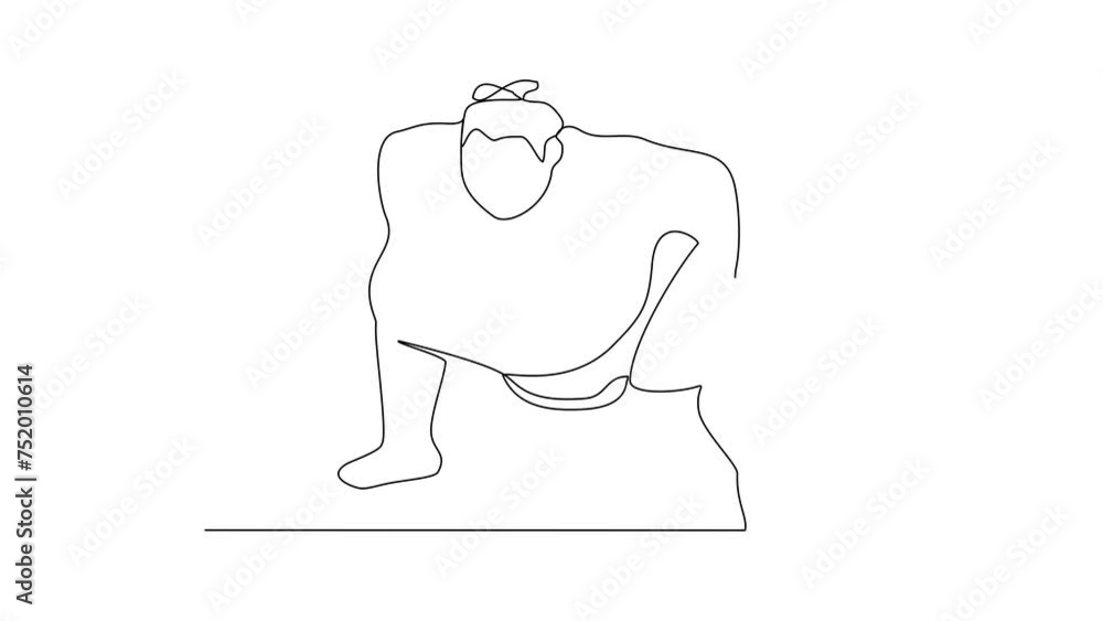 Animated self drawing of Sumo player video illustration. Sumo player ...
