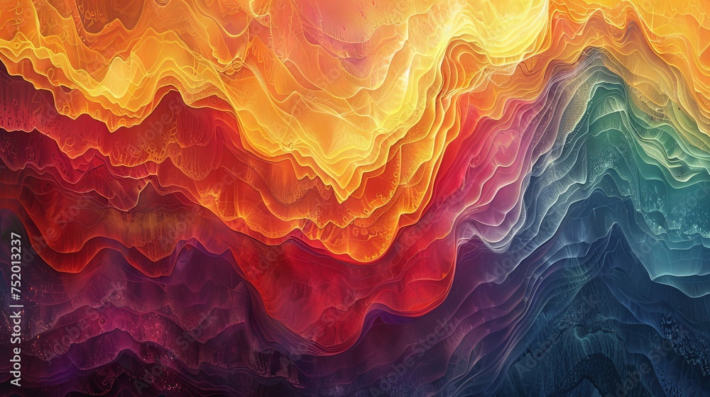 Digital art visualization of sound waves transforming into a visual ...