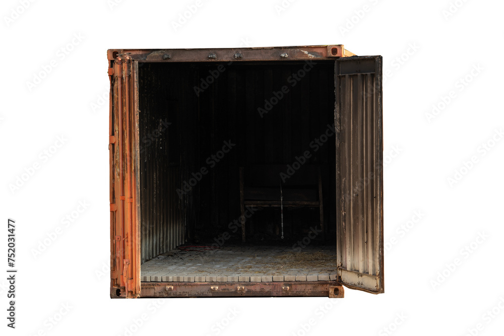 Container burned down Used for firefighting practice. isolated in png ...