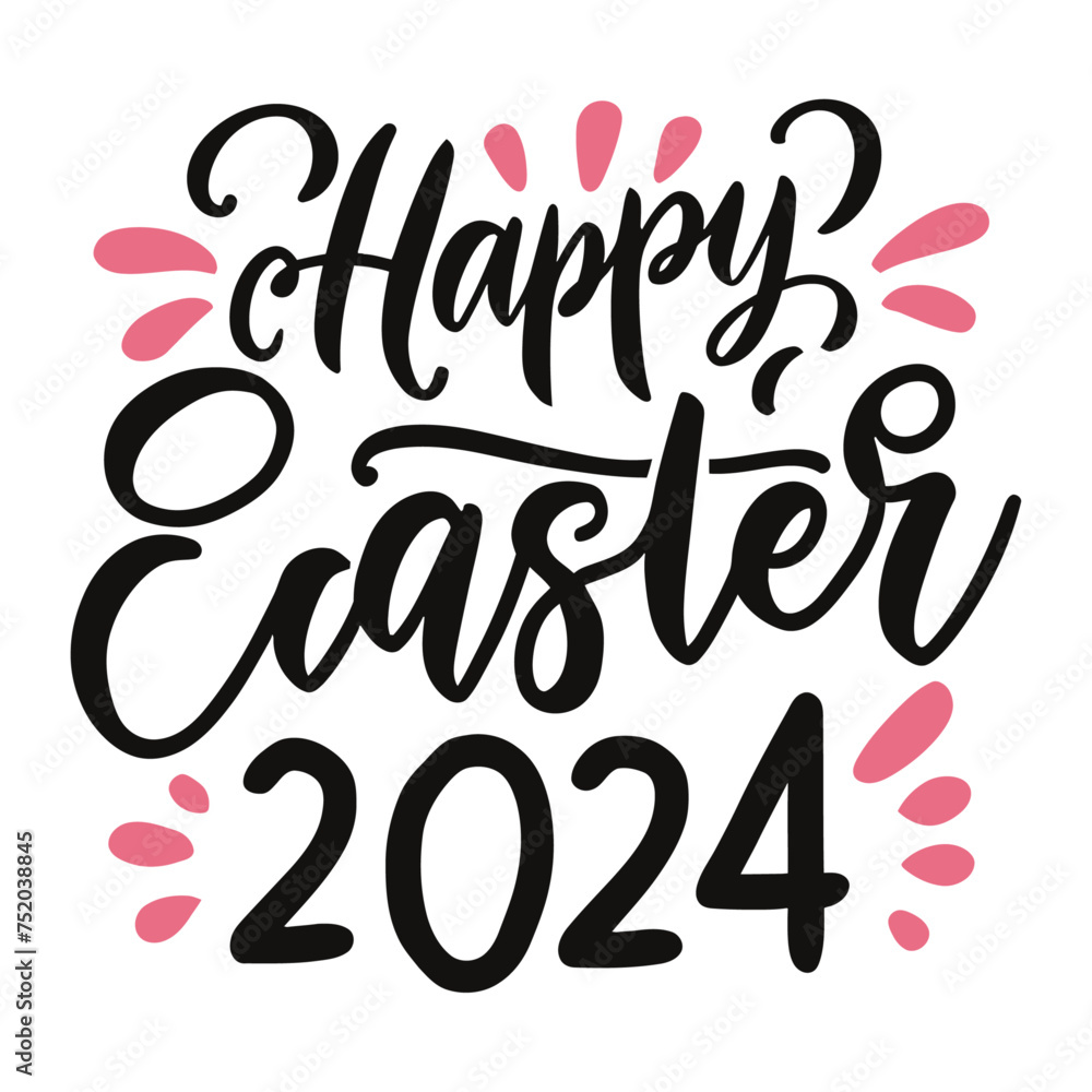 Vector t-shirt design, with the words "Happy Easter 2024" typography ...