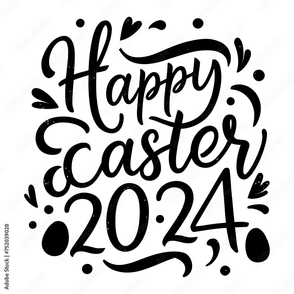 Vector t-shirt design, with the words "Happy Easter 2024" typography ...