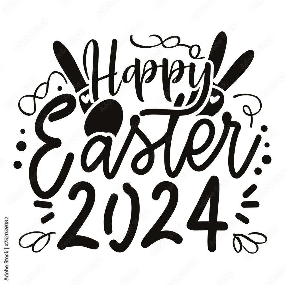 Vector t-shirt design, with the words "Happy Easter 2024" typography ...
