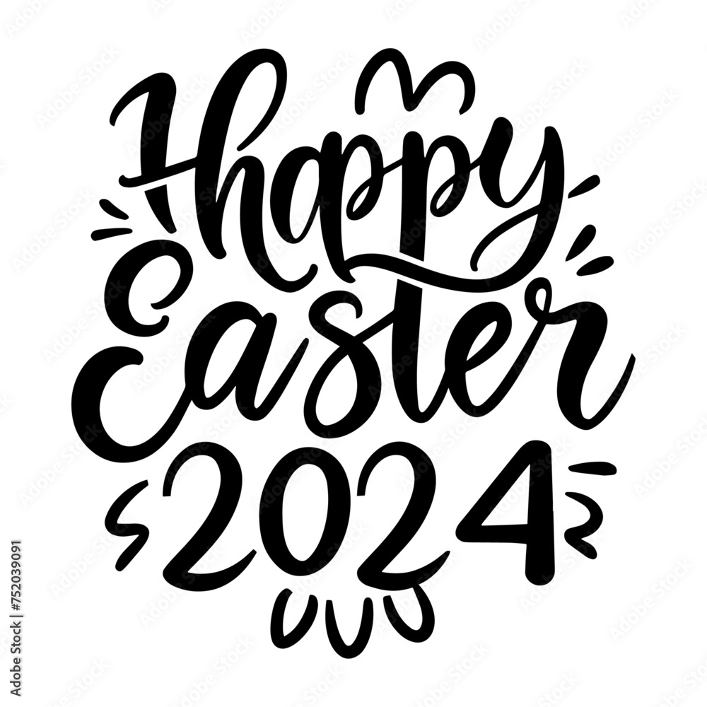 Vector t-shirt design, with the words "Happy Easter 2024" typography ...