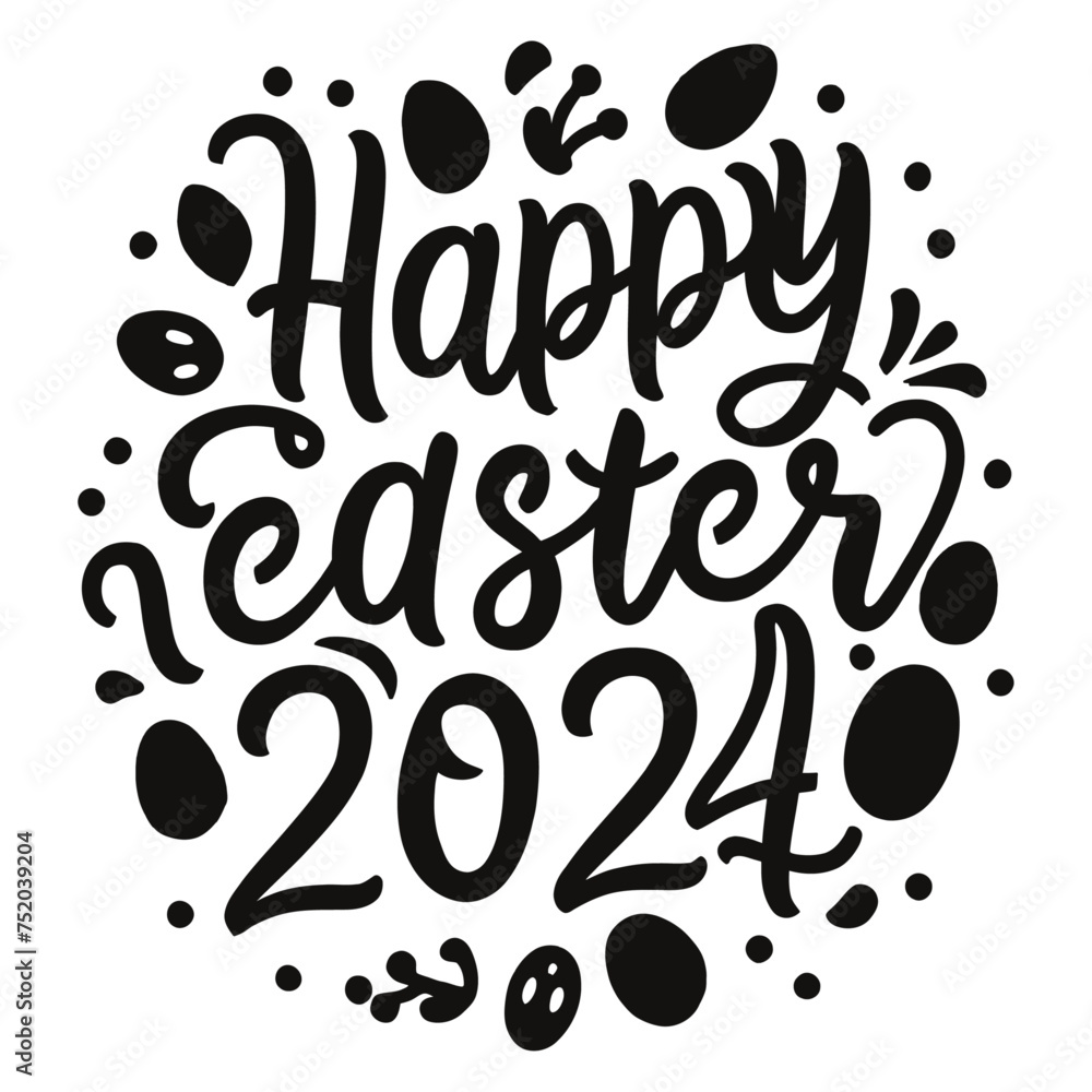 Vector t-shirt design, with the words "Happy Easter 2024" typography ...