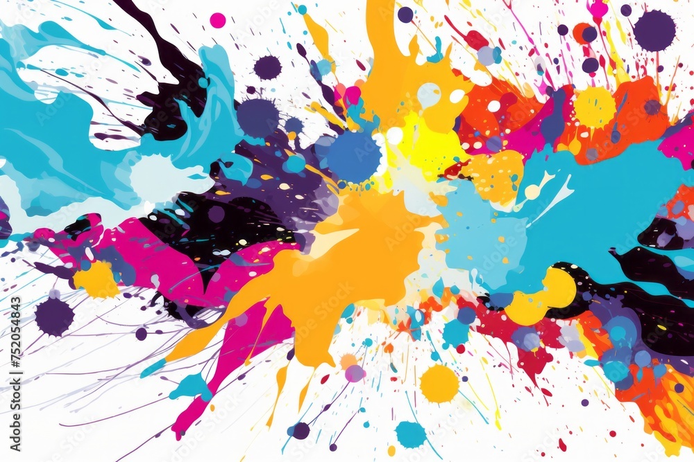 Retro-chic pop art color paint splash pattern, featuring a symphony of ...