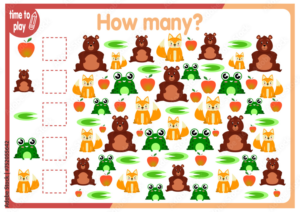 math card for children. studying numbers. children's logic problems ...