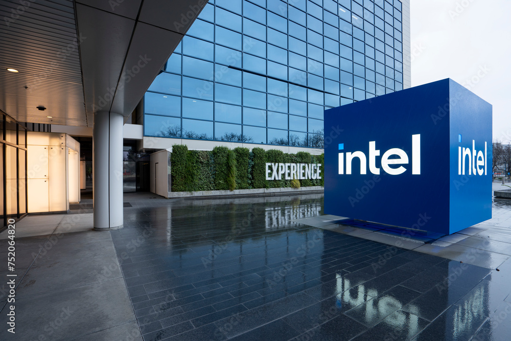 Santa Clara, CA, USA - Feb 20, 2024: Intel Corporation's headquarters ...
