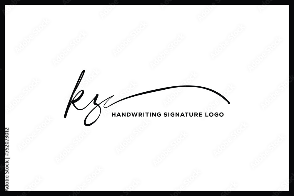KZ initials Handwriting signature logo. KZ Hand drawn Calligraphy ...