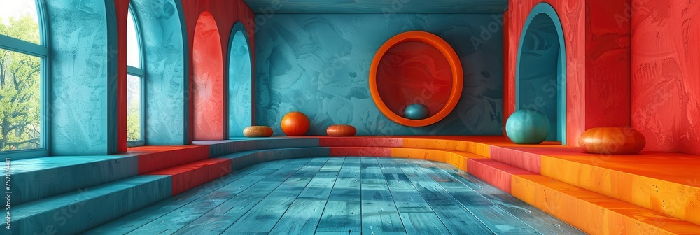 Room Colorful , Wallpaper Pictures, Background Hd Stock Illustration ...