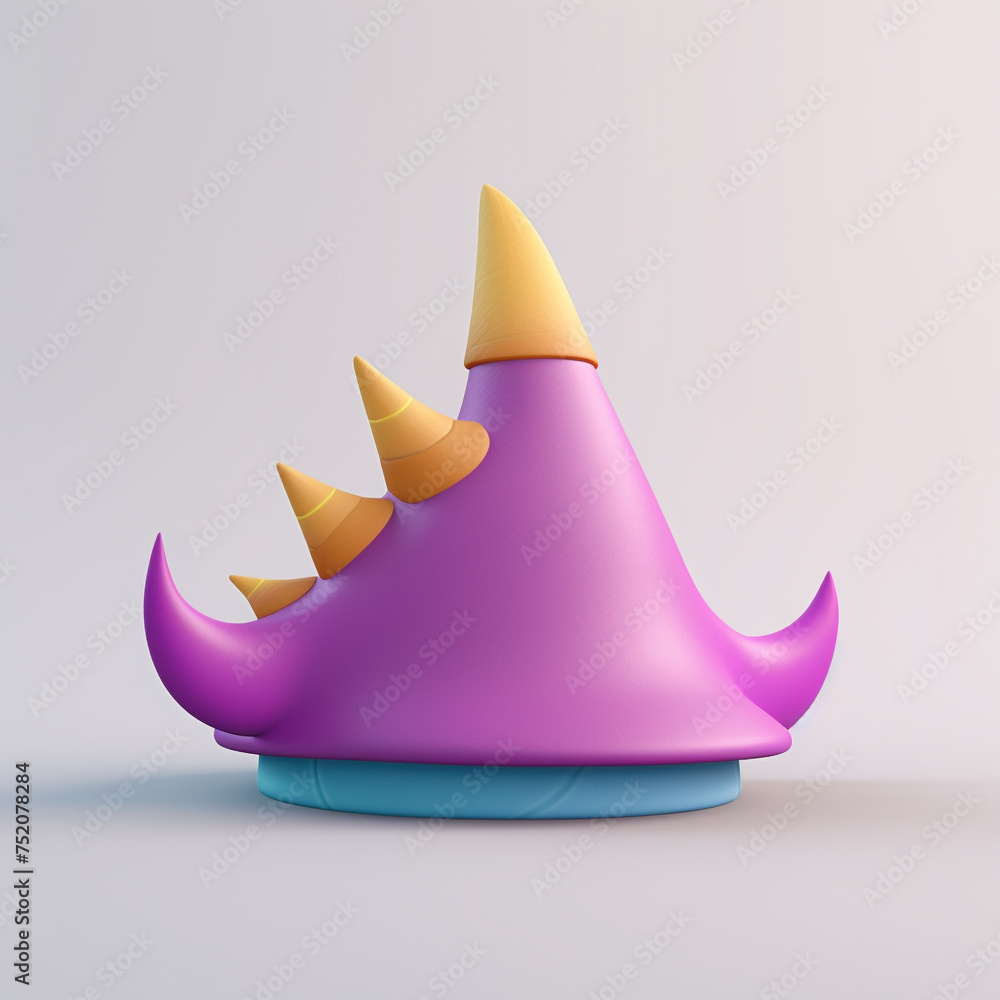 Warriors hat shaped like a dragons open maw 3d render blender cute ...