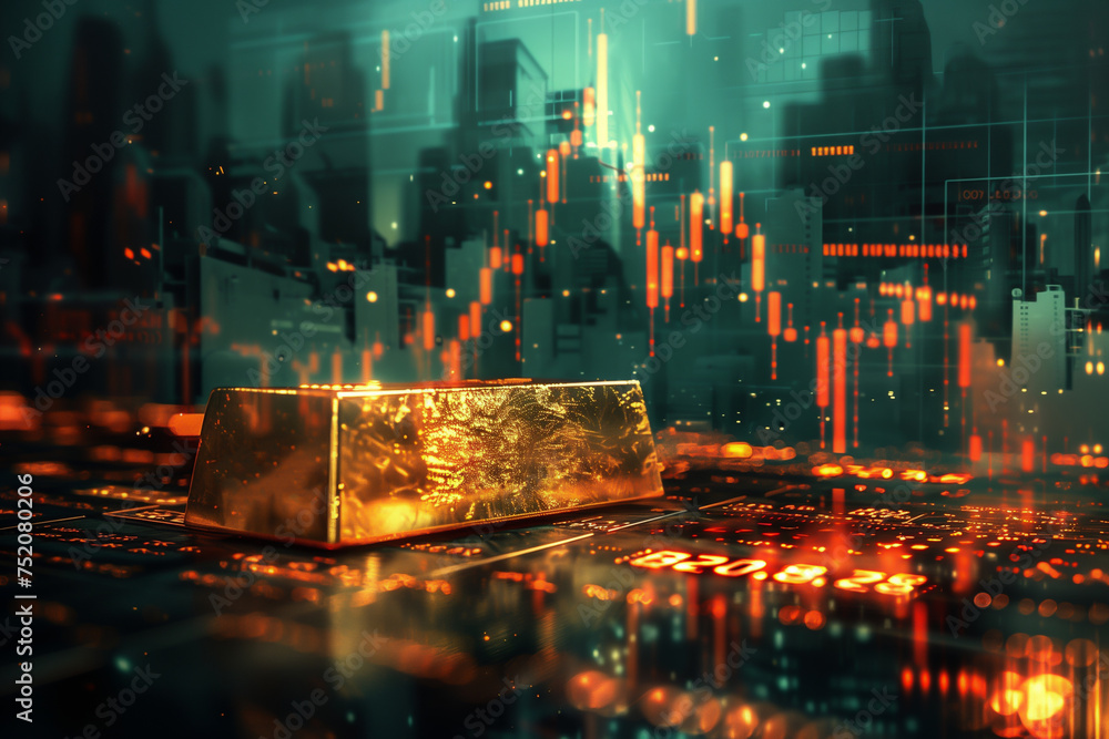 double exposure image featuring a gold bar blended with an all-time ...