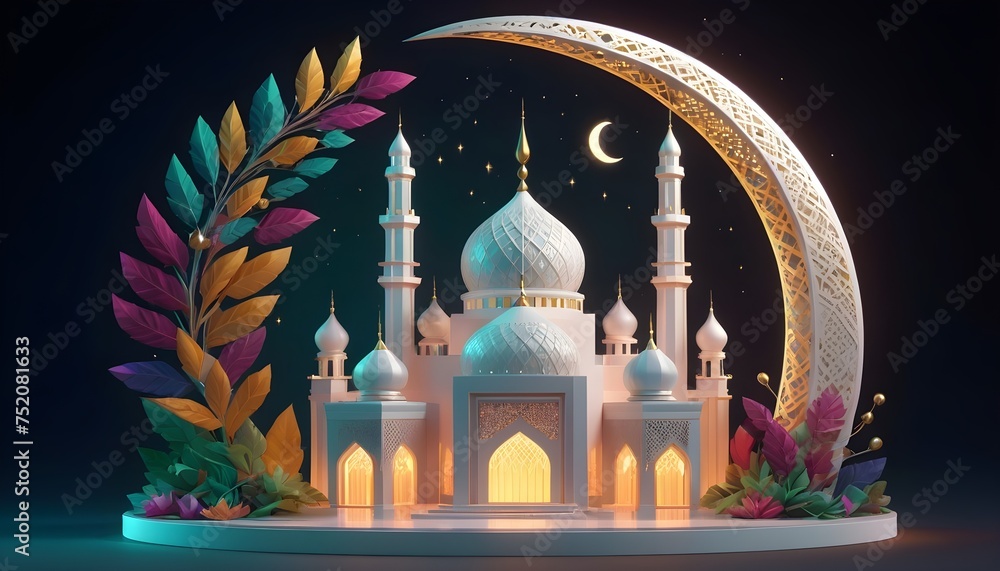 traditional illustration of amazing architecture design of muslim ...