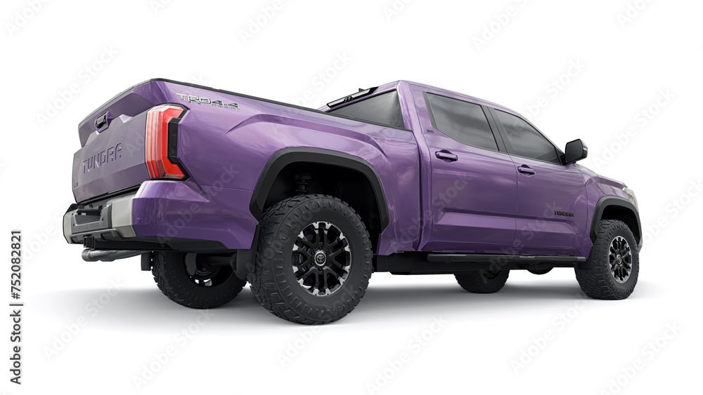 Dallas, USA. February 23, 2024: Toyota Tundra TRD SR5 2022 violet full ...