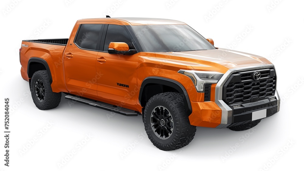 Dallas, USA. February 23, 2024: Toyota Tundra TRD SR5 2022 orange full ...