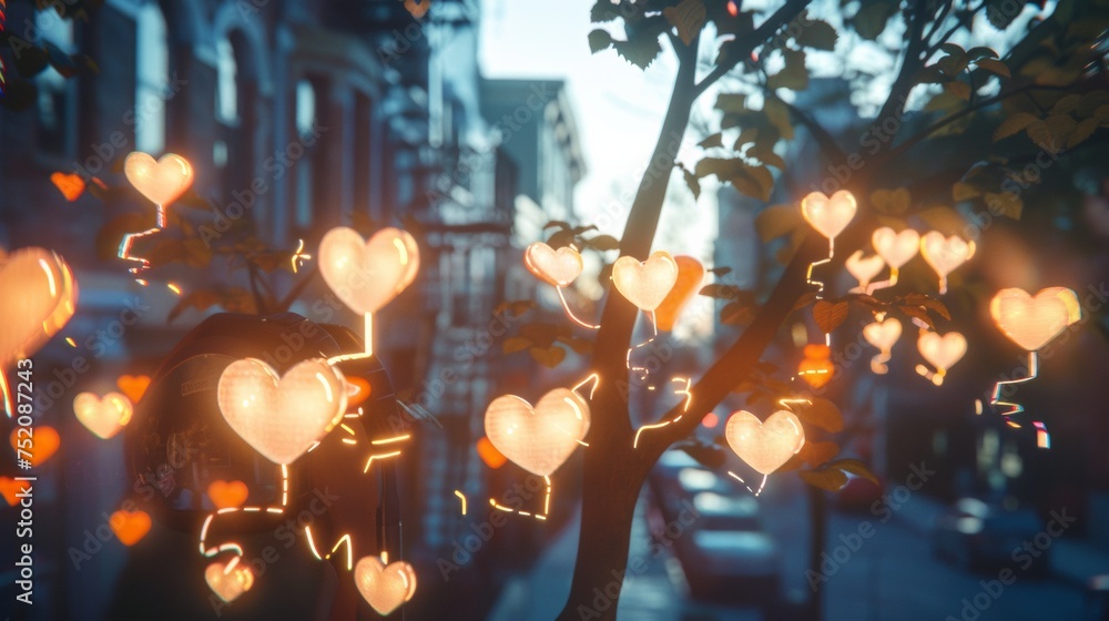 Augmented Reality Heart Trails, a scene where users with augmented ...