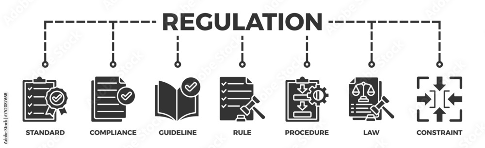 Regulation banner web icon vector illustration concept with icon of ...