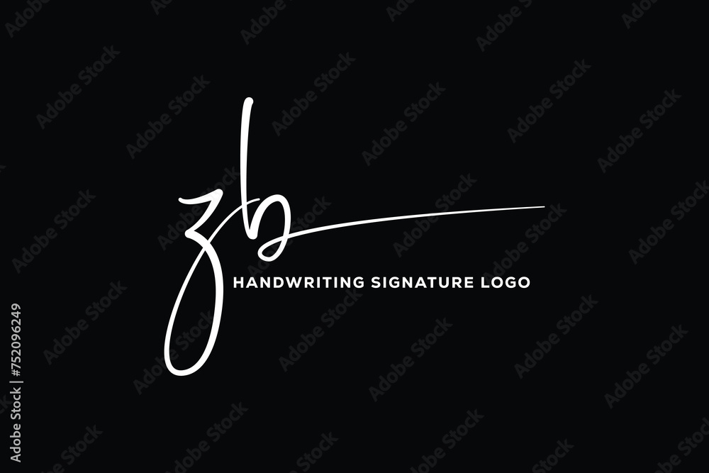 ZB initials Handwriting signature logo. ZB Hand drawn Calligraphy ...