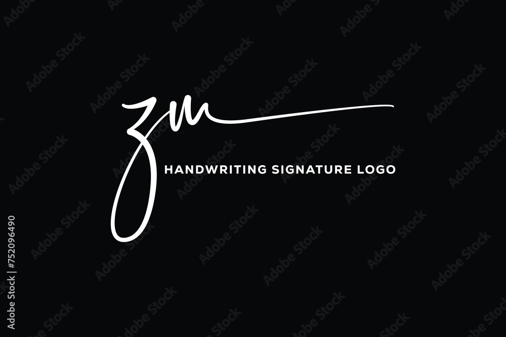 ZM initials Handwriting signature logo. ZM Hand drawn Calligraphy ...