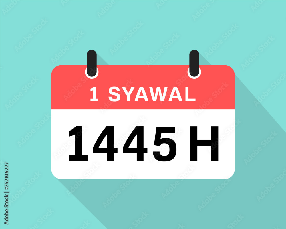 Islamic Hijri calendar for Syawal or Ramadan month. Vector illustration ...