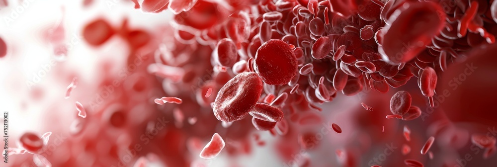 Red Blood cell 3d vein flow platelet wave of Blood cell cancer medicine ...