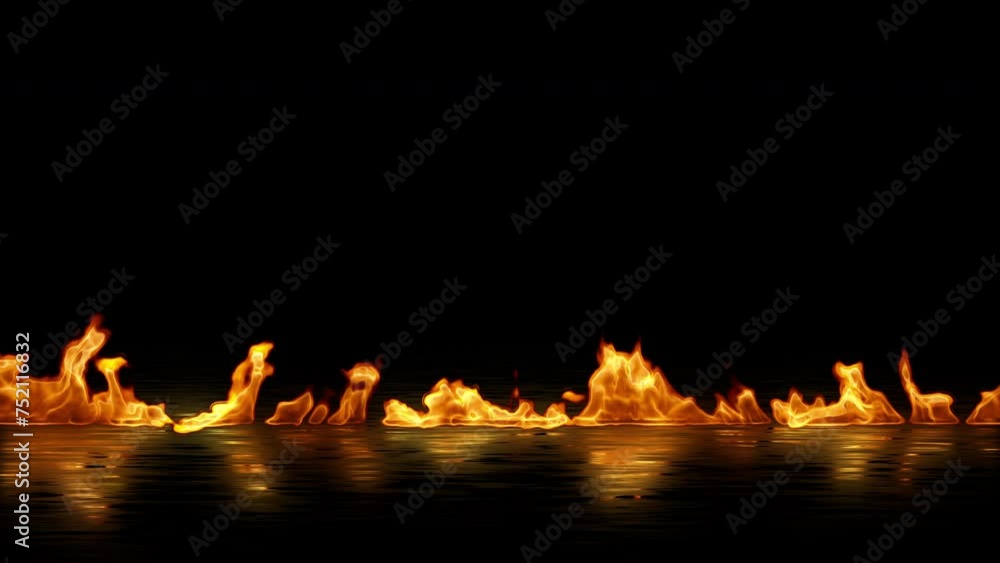 Realistic fire flame on a black background. Video of flames and fire ...