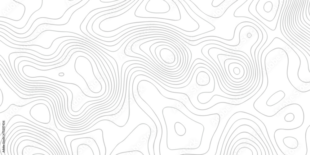 Abstract white topographic map background with lines. Background of the ...