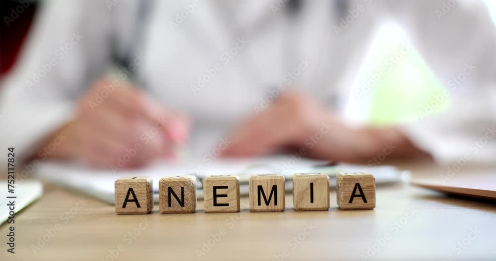 Iron deficiency diagnosis doctor writes word anemia. Anemia causes ...
