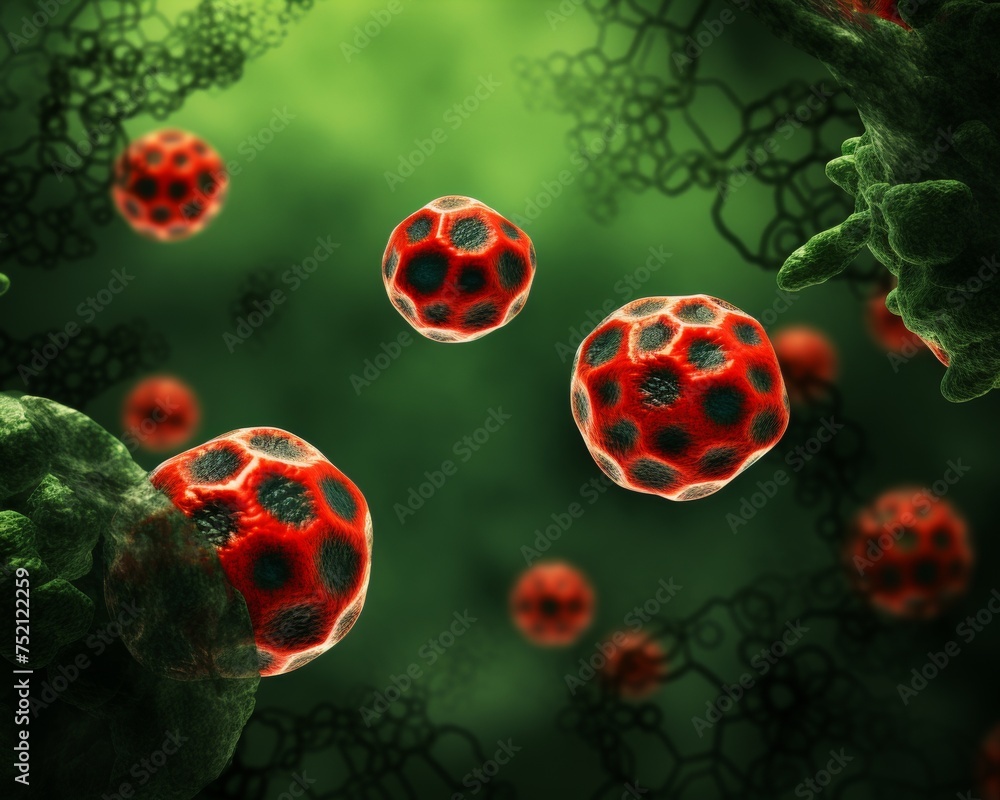 Malaria-infected Red Blood Cells: Parasite-infected cells, against a ...