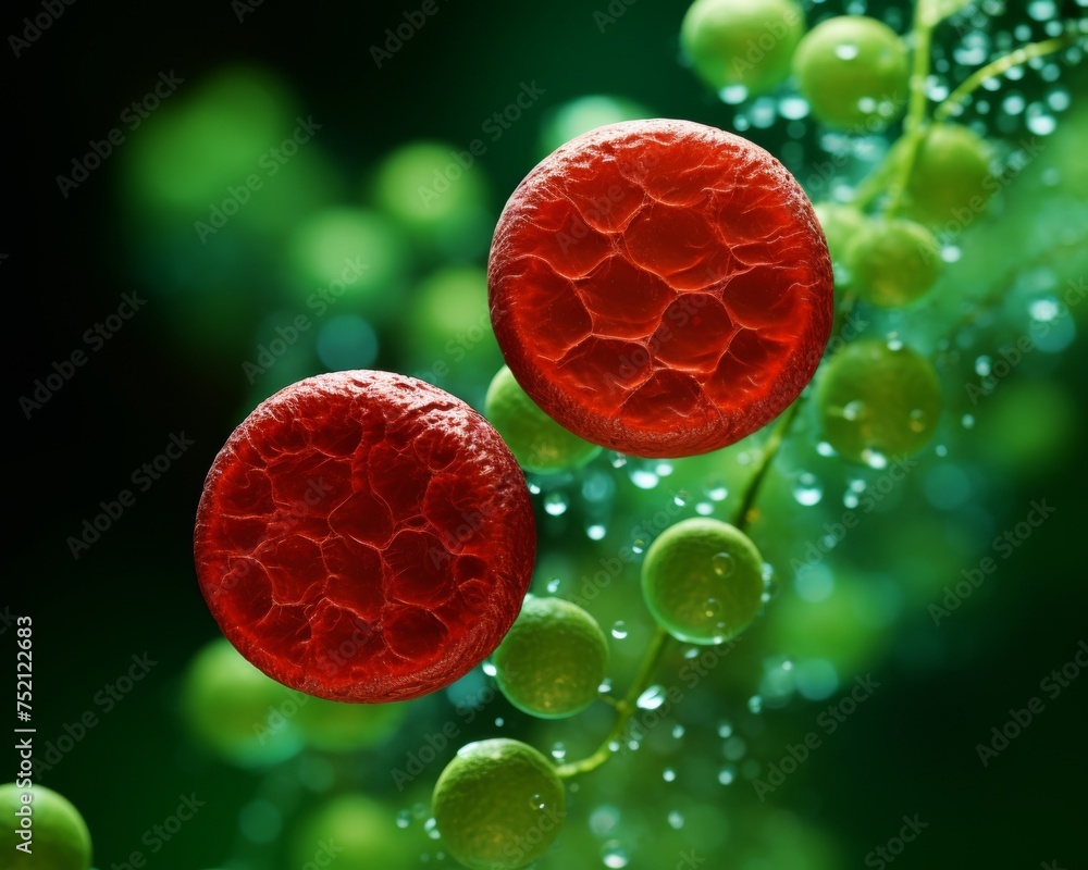 Malaria-infected Red Blood Cells: Parasite-infected cells, against a ...