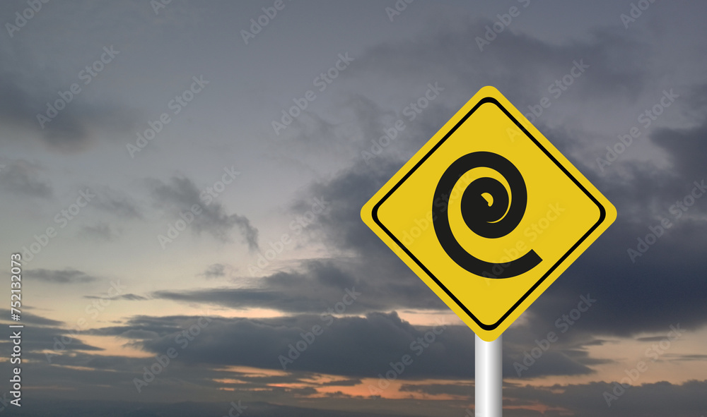 visual of a stormy cloud background with a hurricane,stop,danger, flood ...