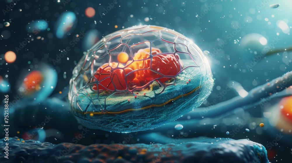 Crosssectional of eukaryote ,plant and animals cell colorful ,cell wall ...