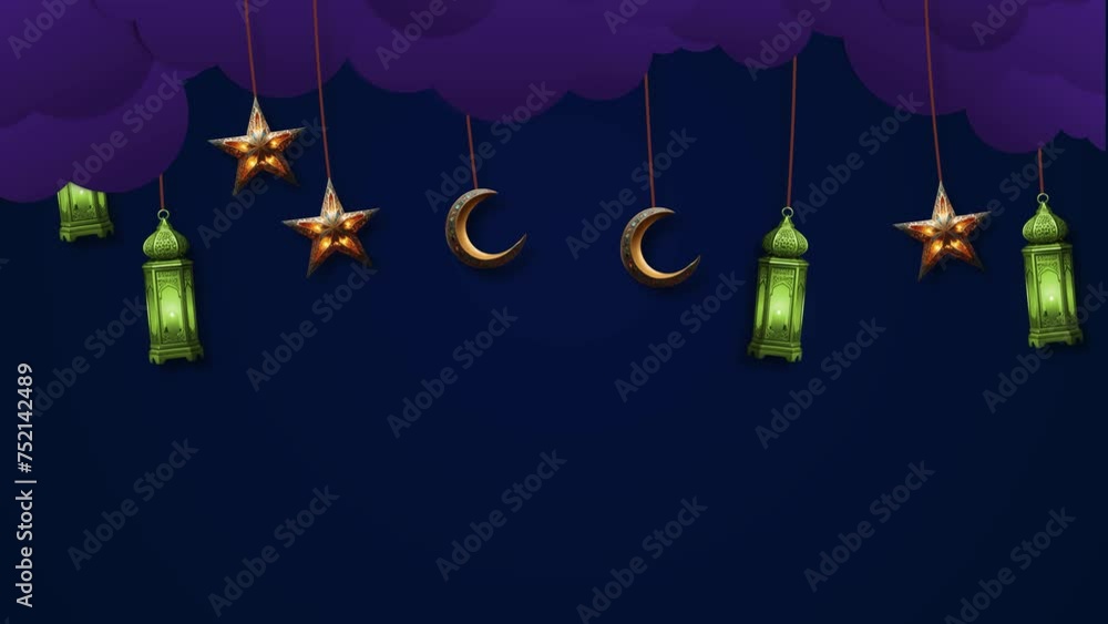 Ramadan Kareem Islamic Animation Background. Lantern And Glowing Star ...