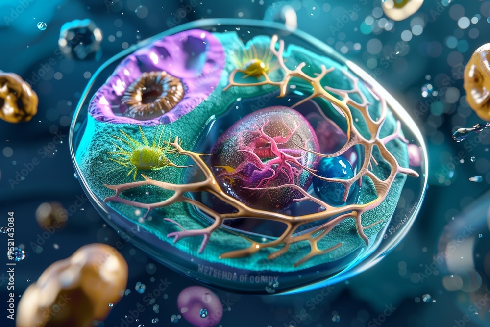 Crosssectional of eukaryote ,plant and animals cell colorful ,cell wall ...