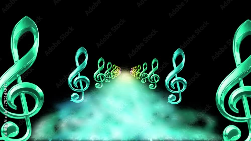 Camera Flying Through Music Tunnel. Music Background Animation. Music ...